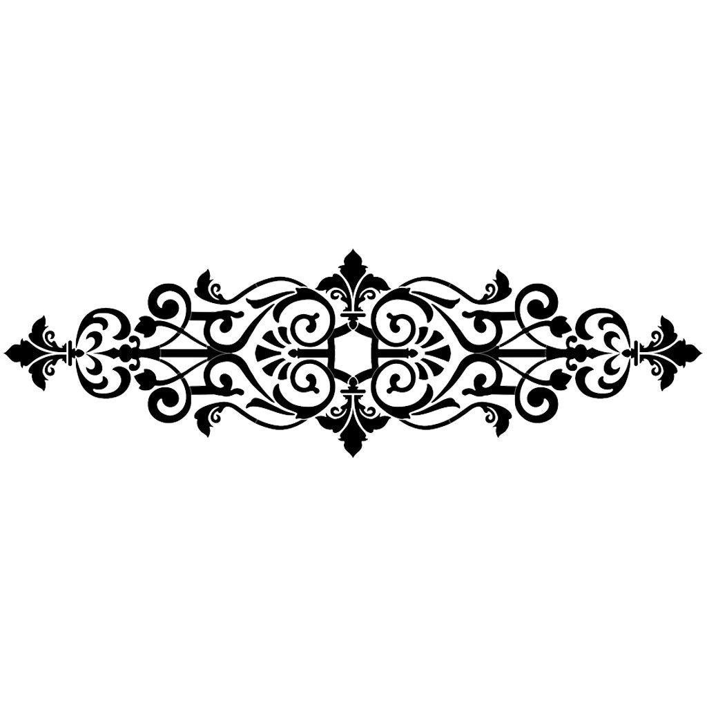 Baroque Center Scroll - Black | CS-BC4-72BK | Pool Mosaic – AquaBlu Mosaics