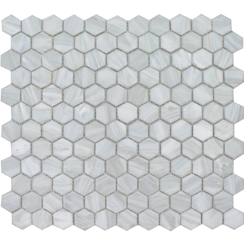 Pearl Glass Hex Mosaic | FOSAUROPEARLHX | Aquatica Glass Tile