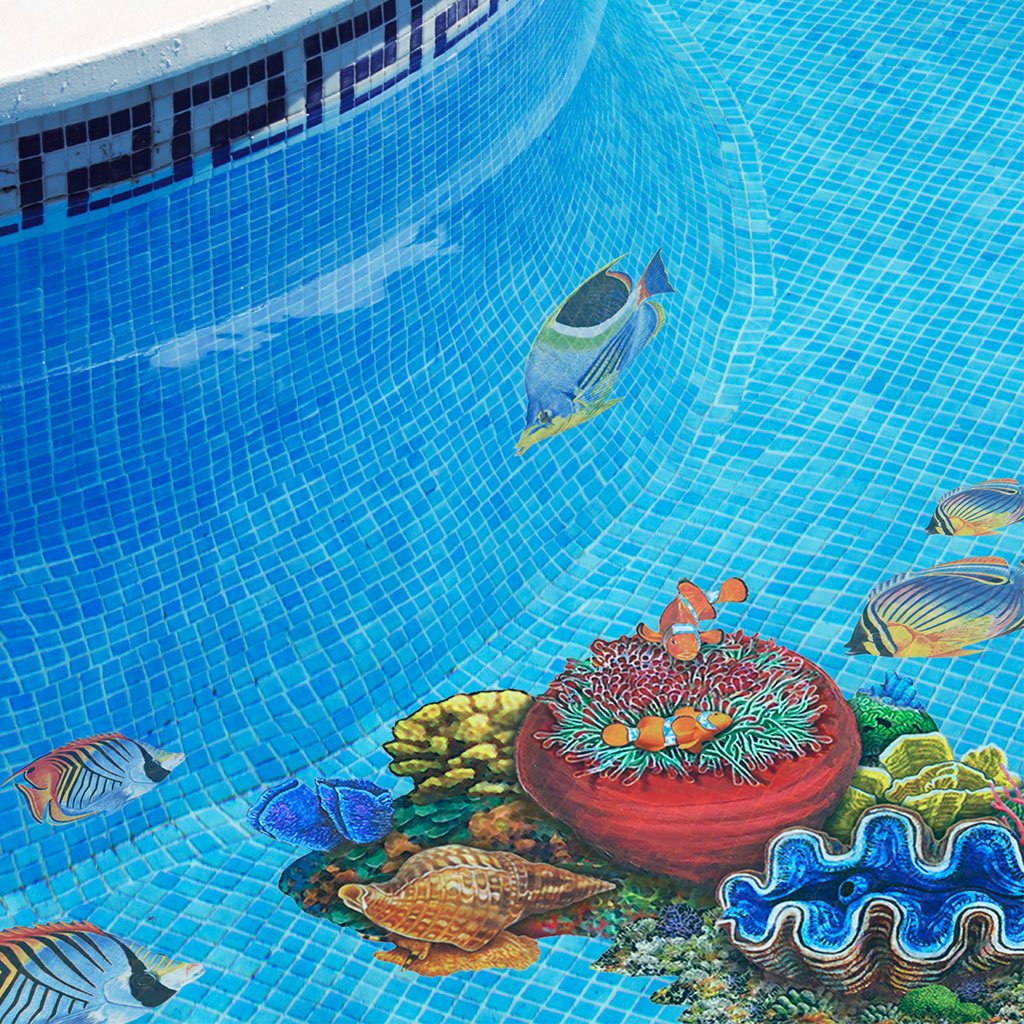 Tropical Fish Pool Mosaics | Pool Tile Mosaics – AquaBlu Mosaics