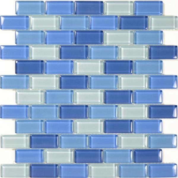 Turquoise Cobalt Blue Blend 1 X 2 Gc82348b3 Mosaic Glass Tile