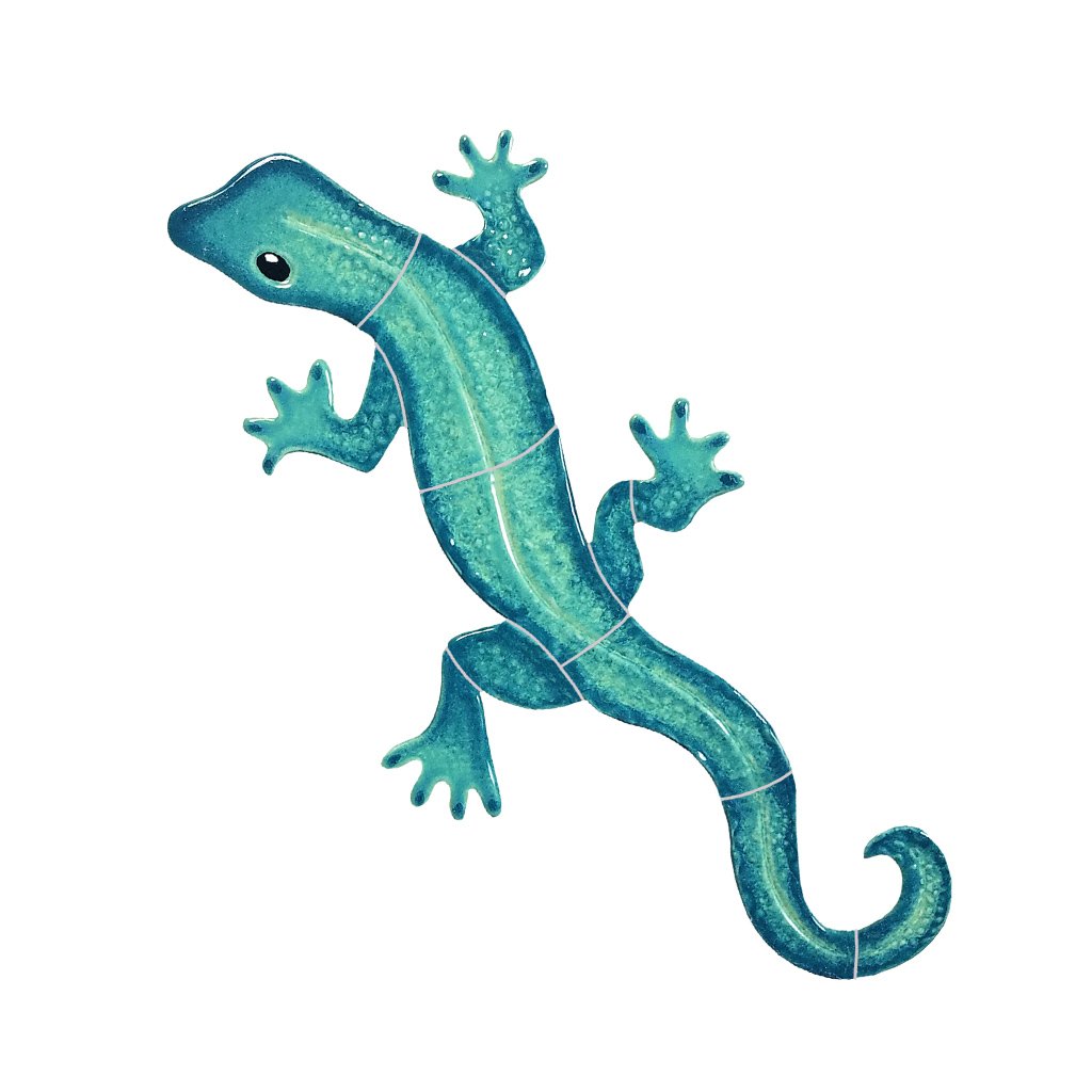 Gecko - Aqua, Left | GECAQUS | Pool Mosaic – AquaBlu Mosaics