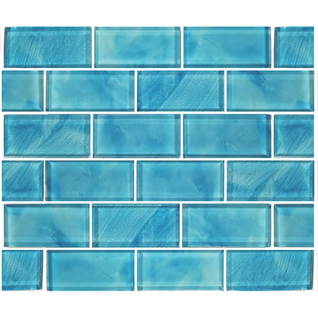 Aqua, 2" x 4" Subway Tile | GS84896T7 | Glass Pool Tile