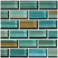 Aqua, 1" x 2" Mosaic Tile | GW82348T5 | Glass Pool Tile – AquaBlu Mosaics