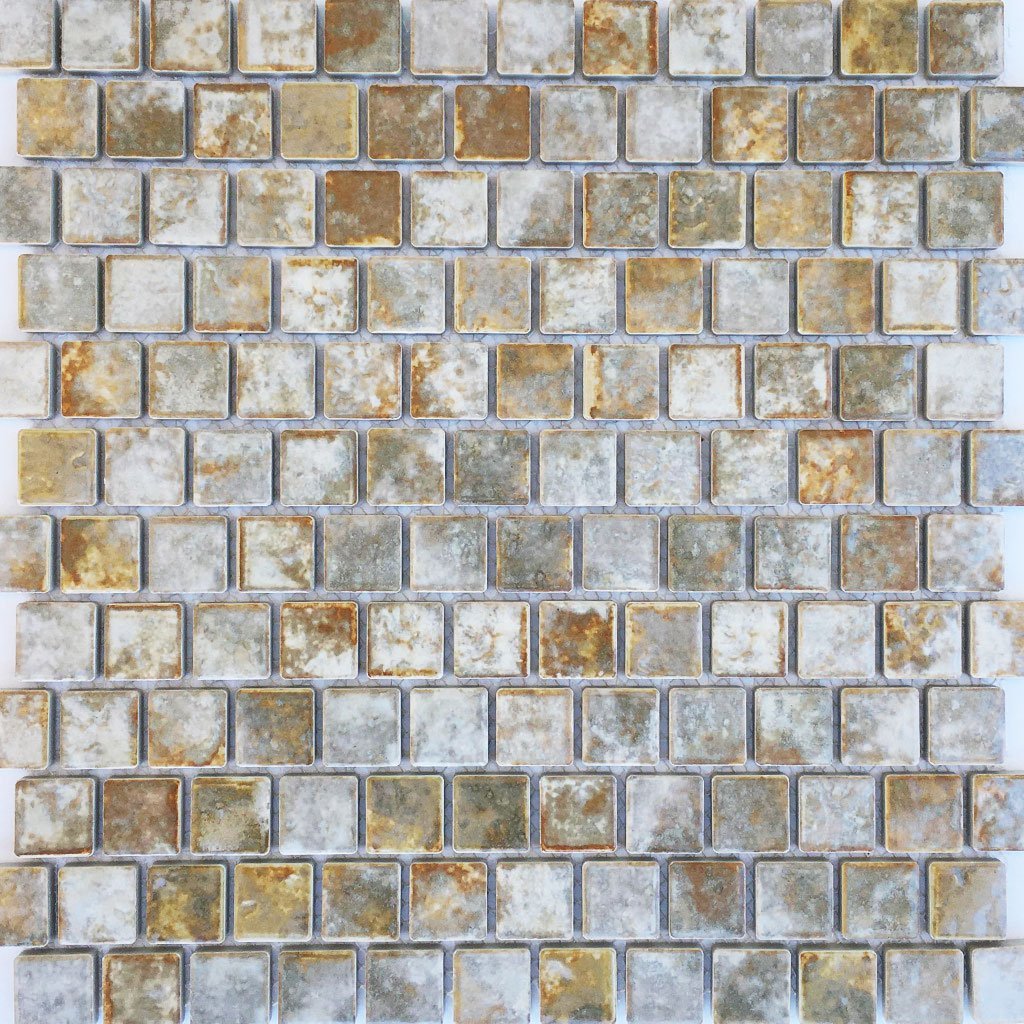 Gold, 1" x 1" | JOYA-103 | Fujiwa Porcelain Pool Tile – AquaBlu Mosaics