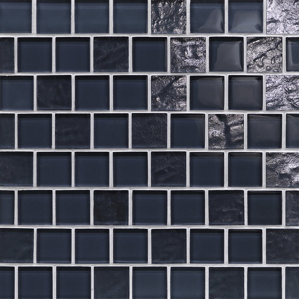 Blue Stream Mixed, 1-1/2" x 1-1/2" Mosaic Tile | Glass Pool Tile