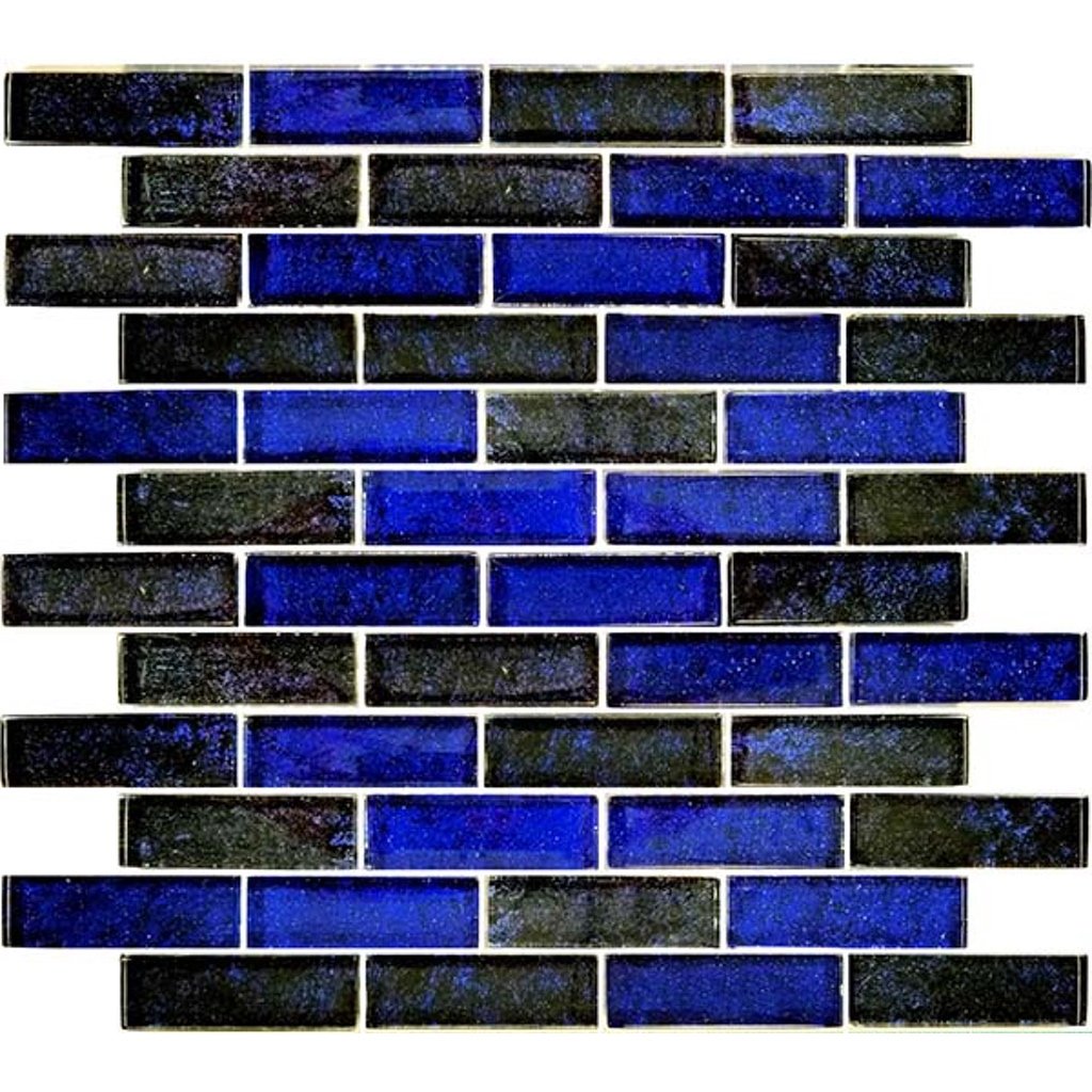 Cobalt Black, 1" x 3" Glass Tile | NF613B22 | Mosaic Tile for Pools