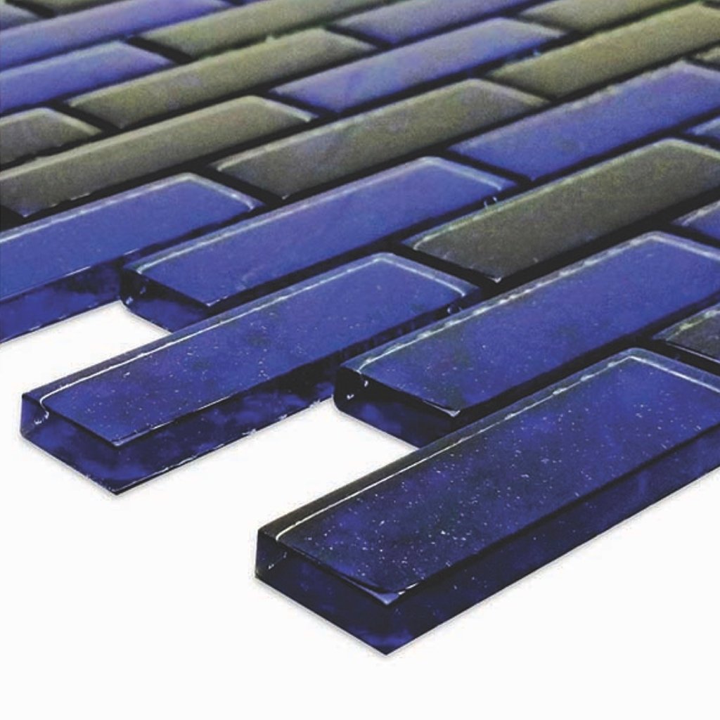 Cobalt Black, 1" x 3" Glass Tile | NF613B22 | Mosaic Tile for Pools ...