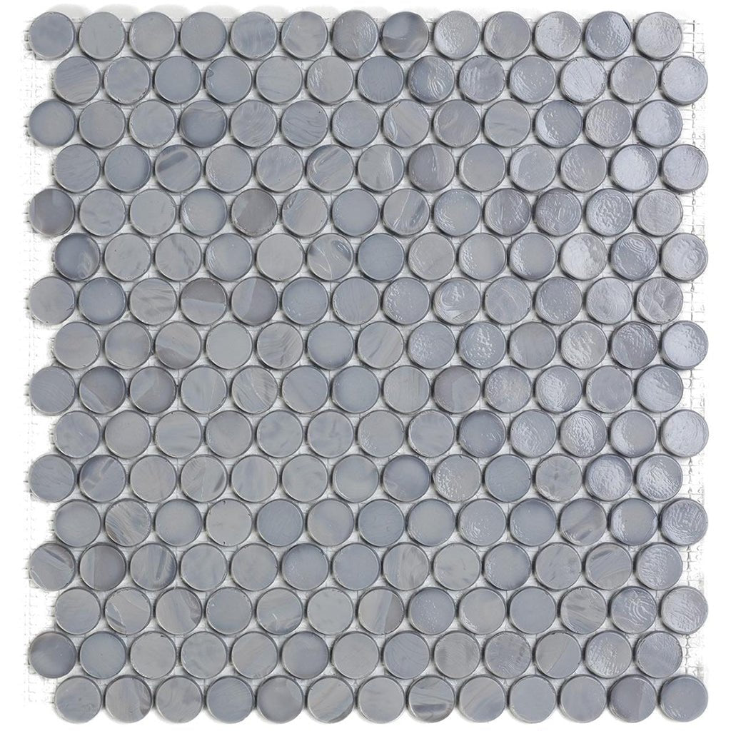 Titanium 2 Barrels, 6/8" Glass Penny Round Mosaic | Pool Tile by SICIS ...
