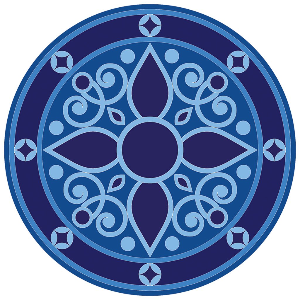 Blue Medallion | Pool Mosaic by Custom Mosaics