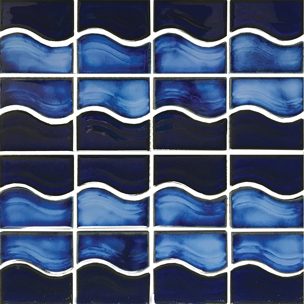 Wave Pattern Pool Tile | Decorative Porcelain Tile for Pools – AquaBlu ...