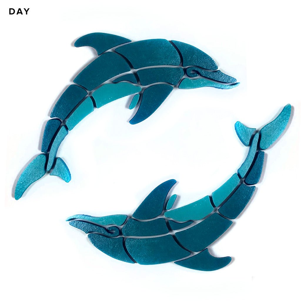 Playful Circle Dolphins, Right | Glow in the Dark Pool Mosaics ...