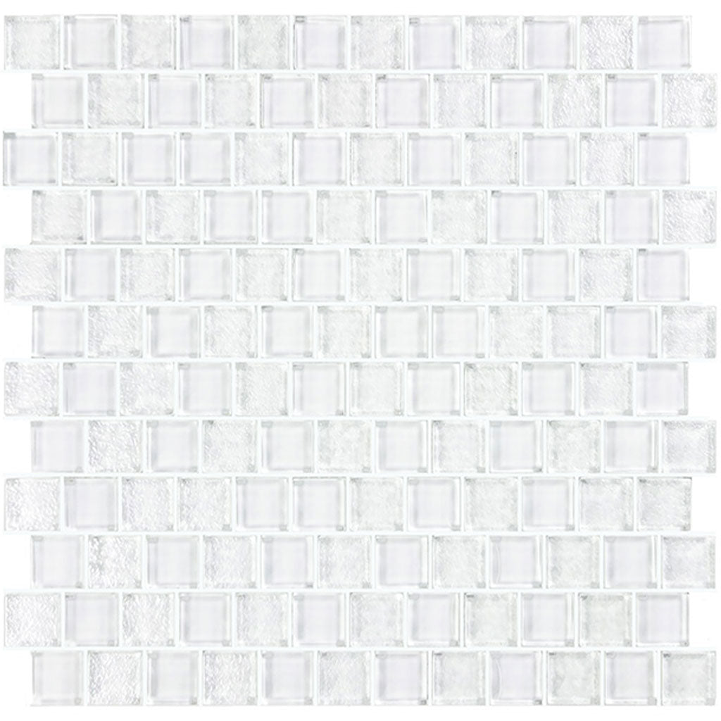 Signature Bright White, 1" x 1" Glass Mosaic Tile | SS82323W1