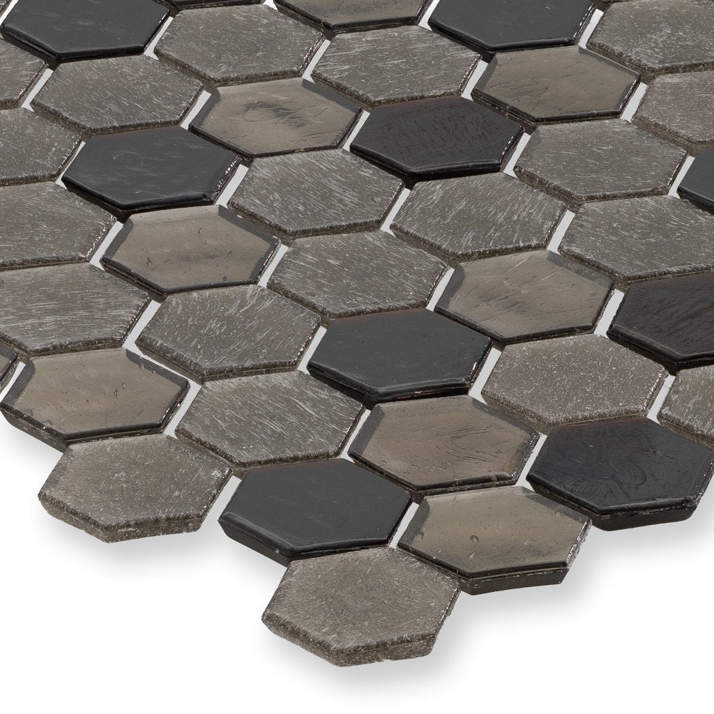 Fossil, Hexagonal Glass Tile | E1XFOSSXXS | American Glass Mosaics ...