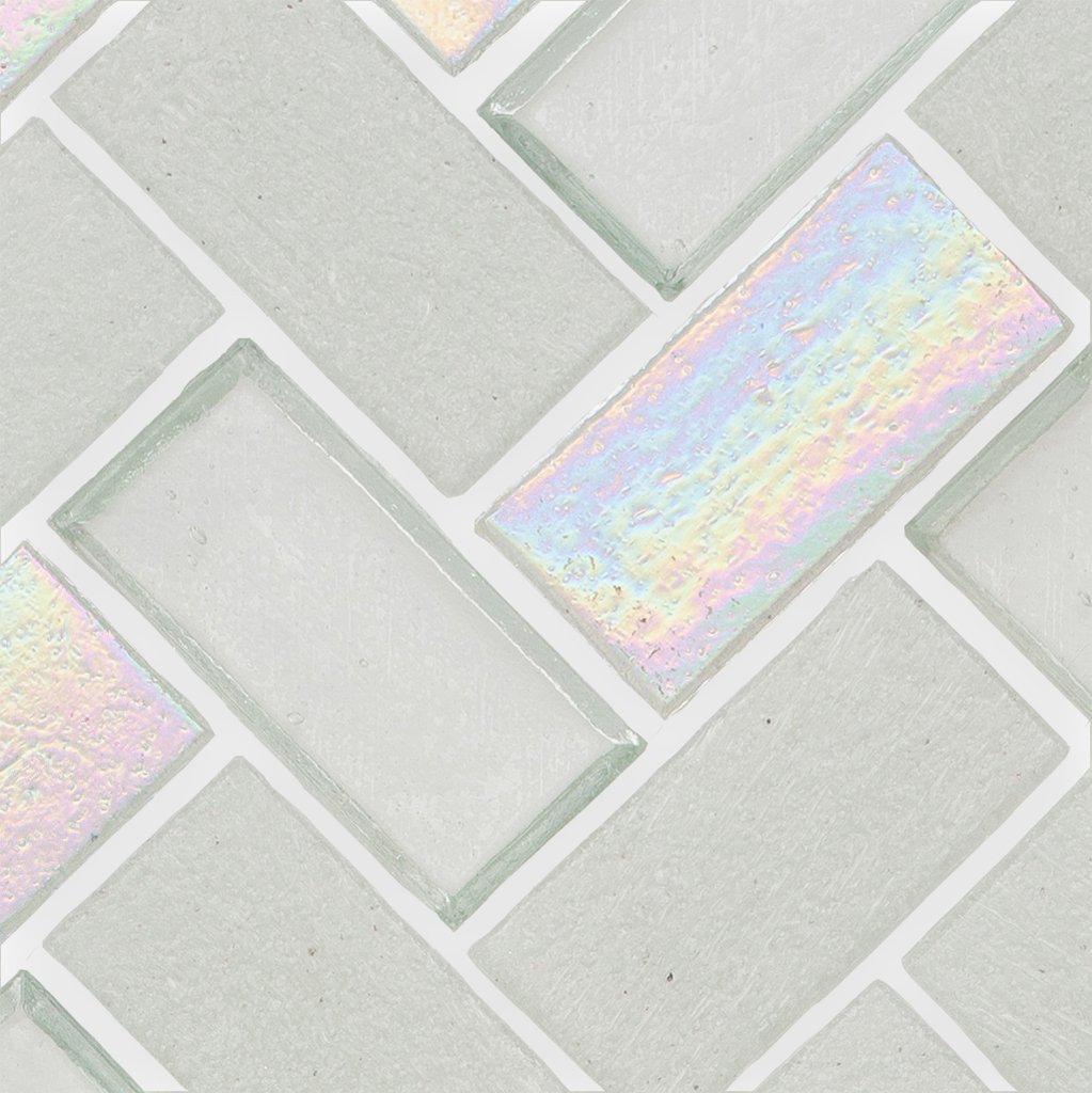Iceberg, Herringbone Glass Tile | E12ICEBXXH | American Glass Mosaics ...