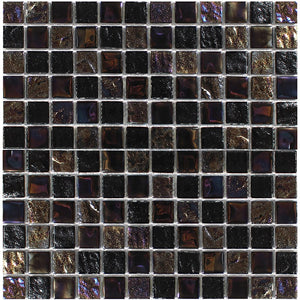 Black Glass Tile | Black Mosaic Tiles for Sale – AquaBlu Mosaics