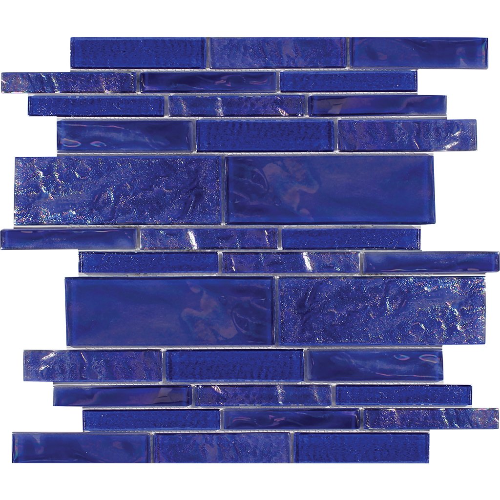 Cobaltstone Linear Mosaic Tile | TASTREACOBALSTML | Glass Tile