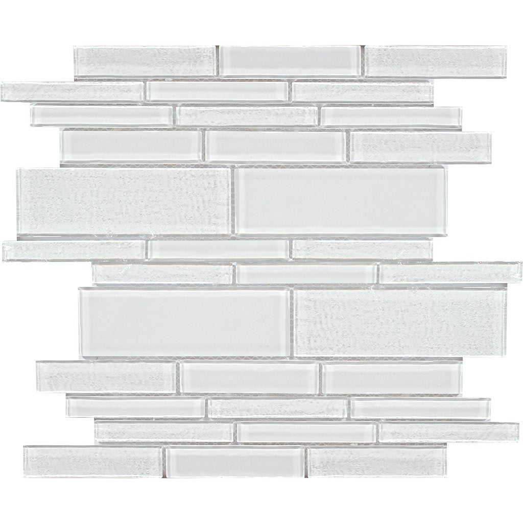 Whitestone Linear Mosaic Tile | TASTREAWHITESTML | Glass Tile – AquaBlu ...