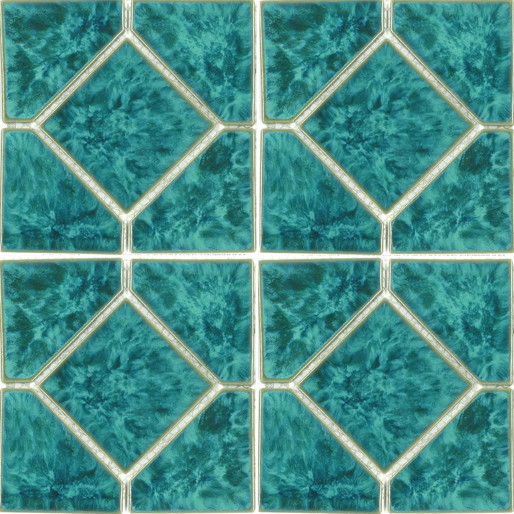 Aquamarine, 6" x 6" Deco | TITAN-663 | Fujiwa Porcelain Pool Tile ...