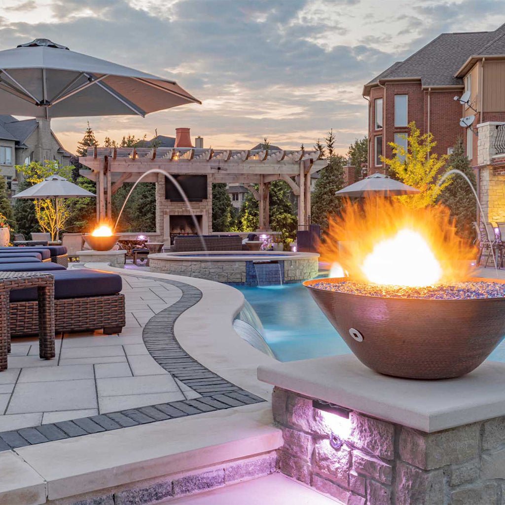Remi Copper Fire Bowl | The Outdoor Plus Fire Feature – AquaBlu Mosaics