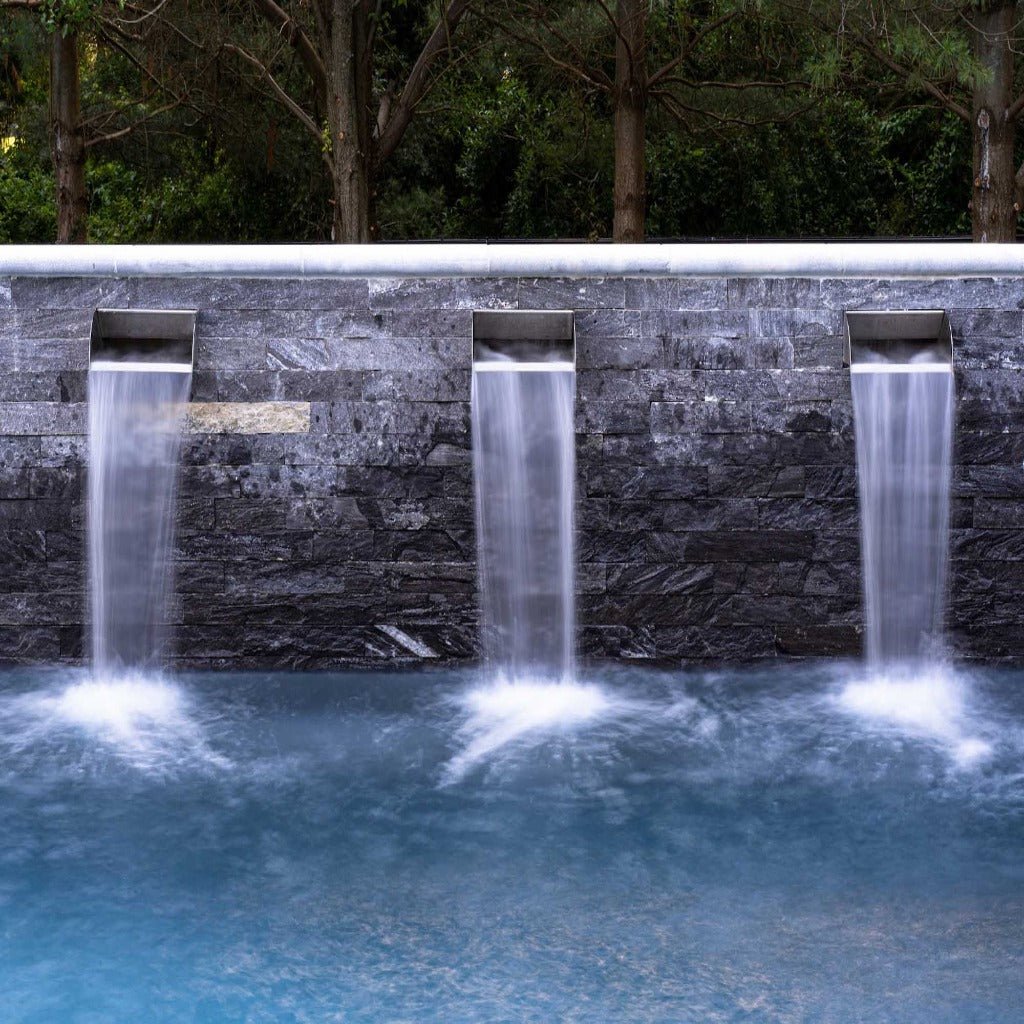 Smooth Flow Radius Scupper, Outdoor Water Feature | The Outdoor Plus – AquaBlu Mosaics