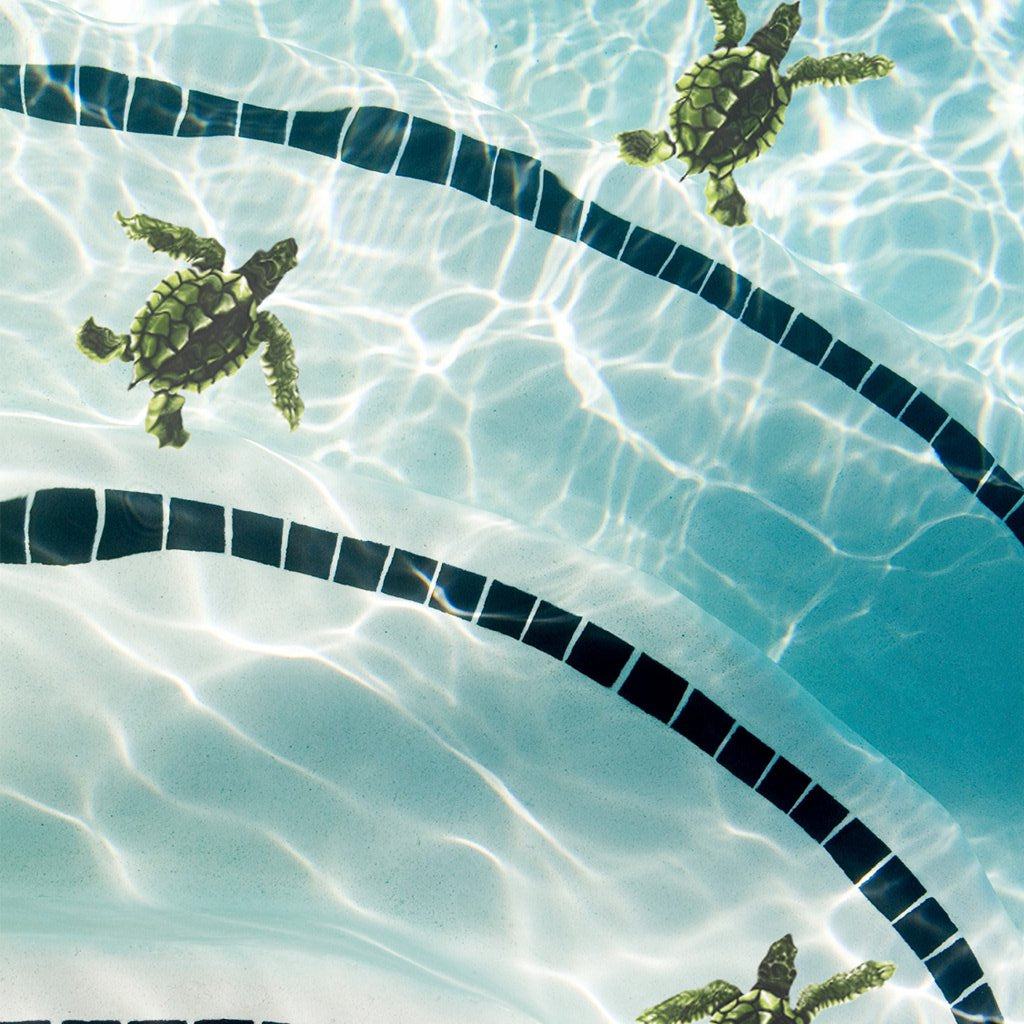 Baby Turtle A - Green | PORC-ST20A | Pool Mosaic – AquaBlu Mosaics