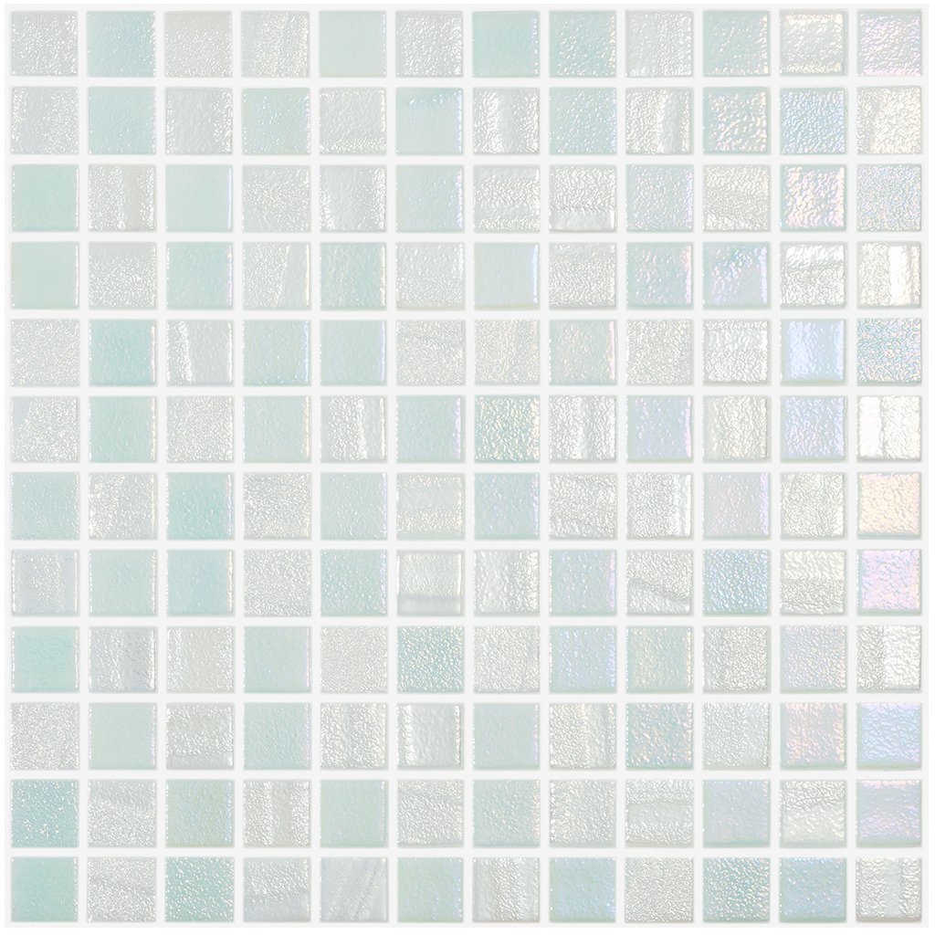 Fusion White 1" x 1" Glass Tile | Vidrepur | Mosaic Pool Tile
