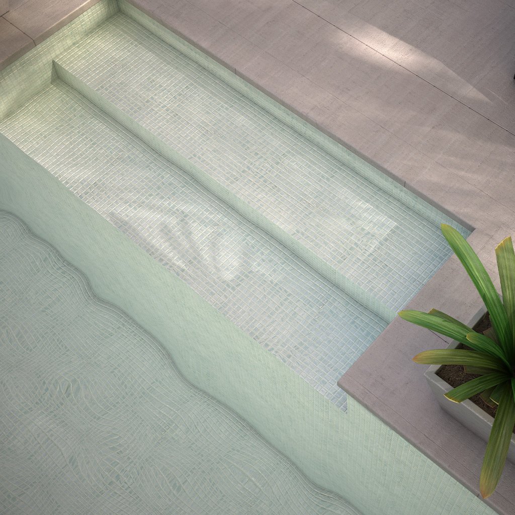 Green Swimming Pool Tile | Green Glass and Porcelain Waterline Tile ...