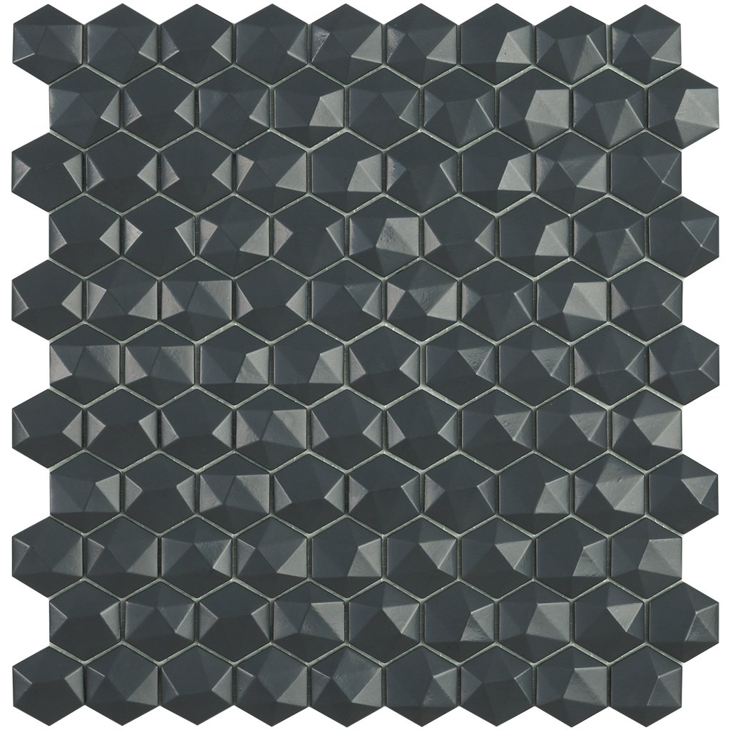 Matte Dark Grey 3D Hexagon Tile | H35908MD | Vidrepur Glass Tile ...