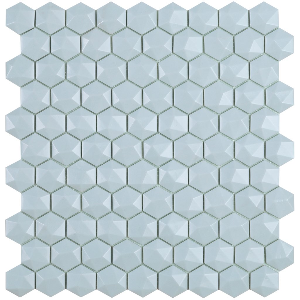 Matte Light Blue 3D Hexagon Tile | H35925MD | Vidrepur Glass Tile ...