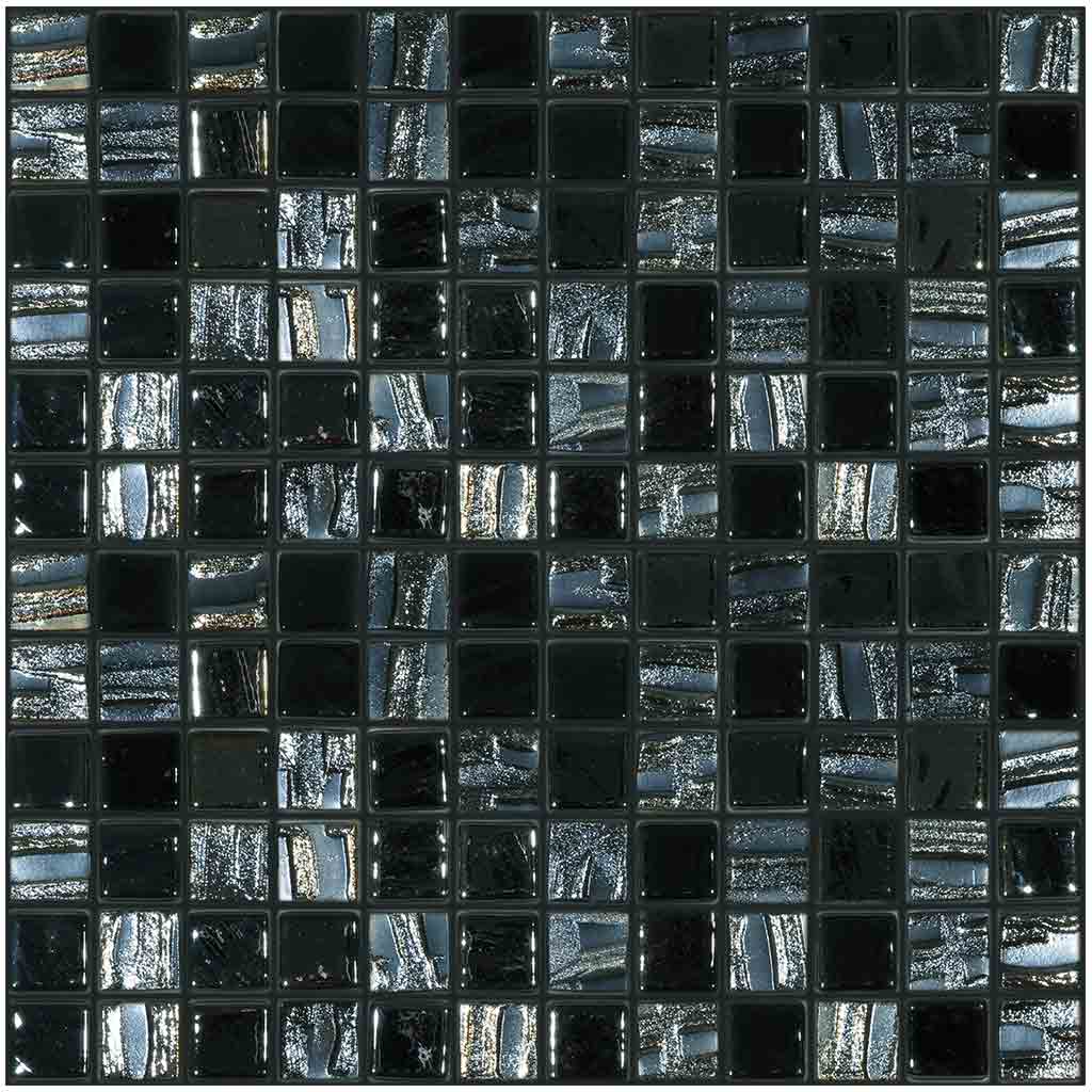 Midnight Moon Mix 1" x 1" Glass Tile | Vidrepur | Glass Mosaic Tile