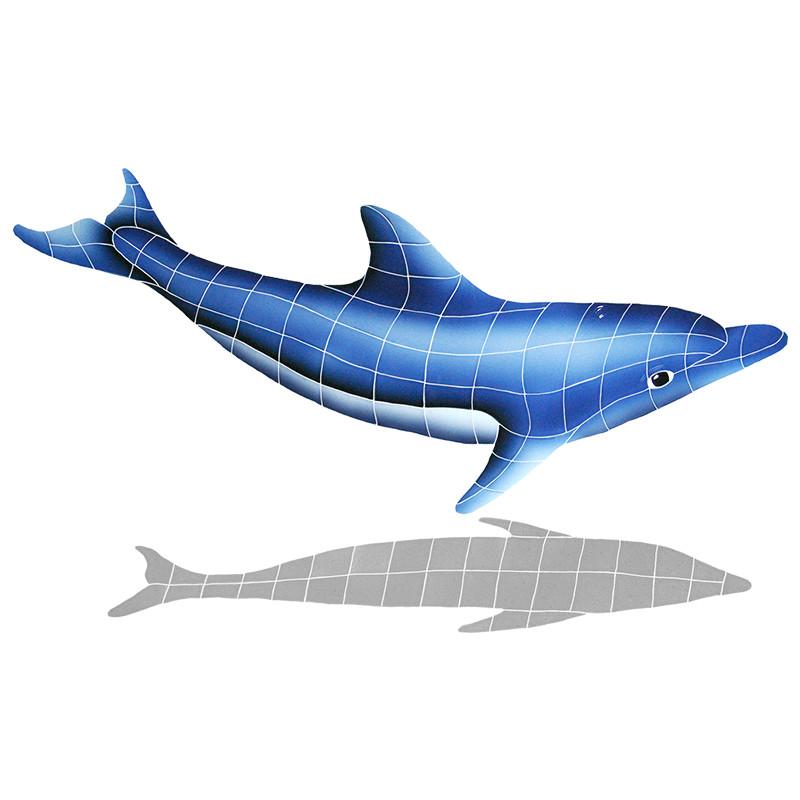 Dolphin In The Sun w/Shadow B | DISBLUB | Pool Mosaic – AquaBlu Mosaics