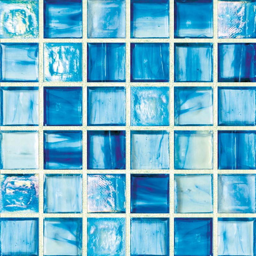 Aquamarine, 1" x 1" Pool Tile | JI0623 | Hirsch Mosaic Glass Tile