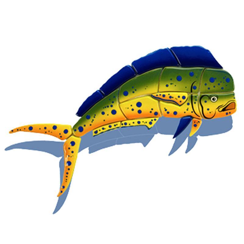 Mahi Mahi-Side View w/Shadow | MM13-18/SH | Pool Mosaic by Custom Mosaics