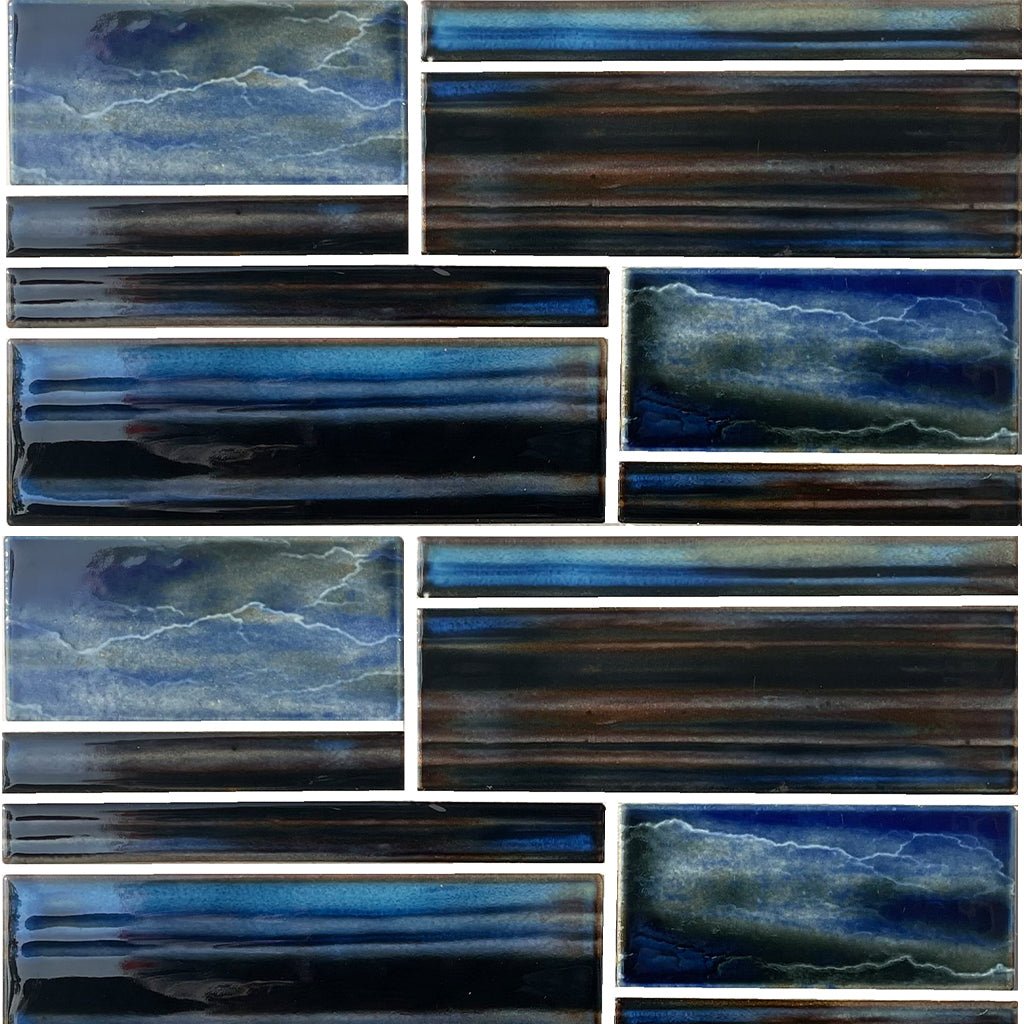 Dark Moon, Mixed Mosaic Tile | Fujiwa Porcelain Pool Tile – AquaBlu Mosaics