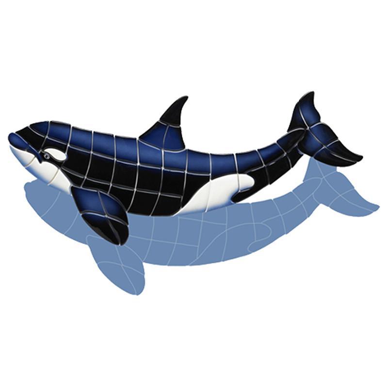 Orca-B w/Shadow | OR40-20/SH | Pool Mosaic by Custom Mosaics