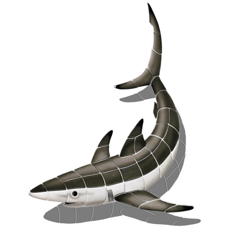 Shark - Grey w/Shadow | S50GR-29/SH | Pool Mosaic